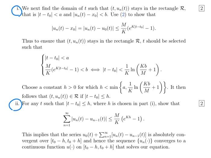 Solved 7. (The Existence and Uniqueness Theorem) (Hand) This | Chegg.com