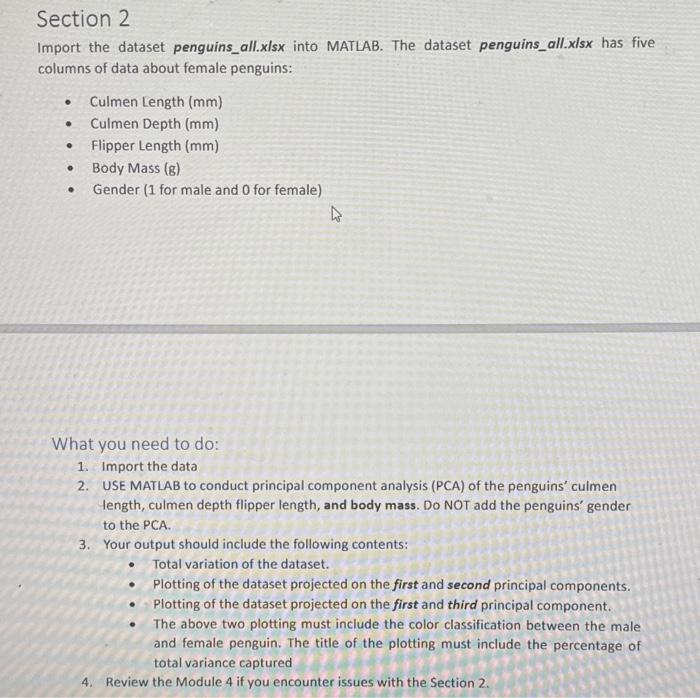 Solved What you need to do: 1. Import the data 2. Use MATLAB | Chegg.com