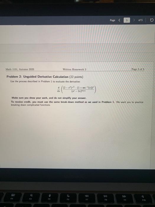 Solved Problem 1: Guided Derivative Calculation ( 38 points) | Chegg.com