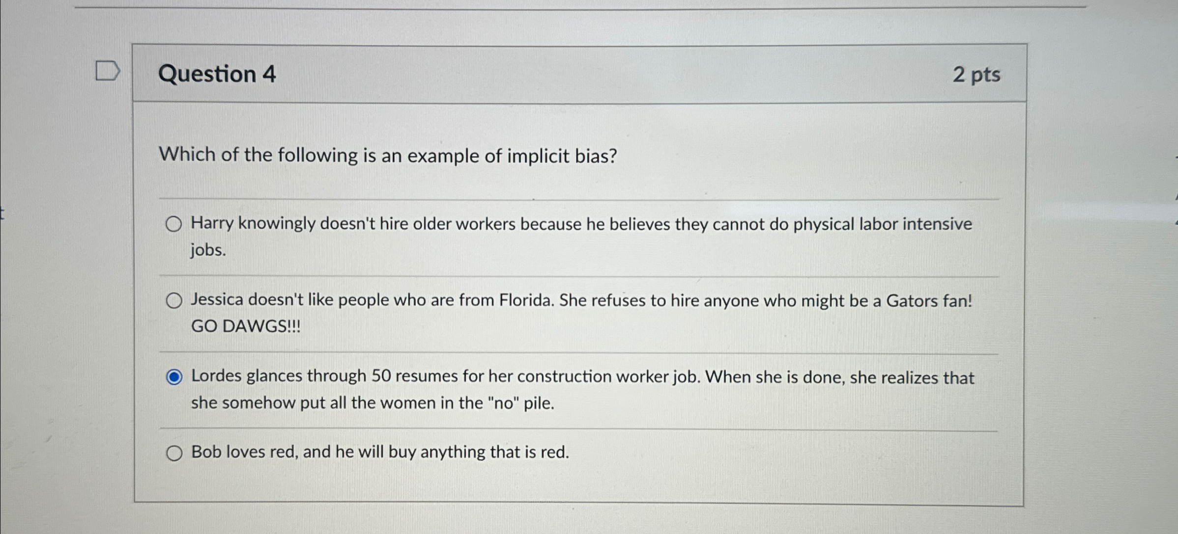 Solved Question 42 ﻿ptsWhich of the following is an example | Chegg.com