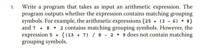 Solved 5. 5. Write a program that takes as input an | Chegg.com