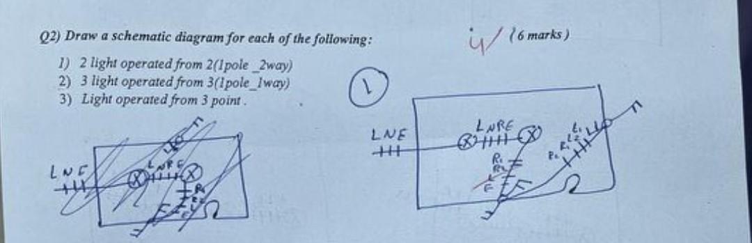 Solved solve part 1 2 light operated from two (1 pole 2 | Chegg.com