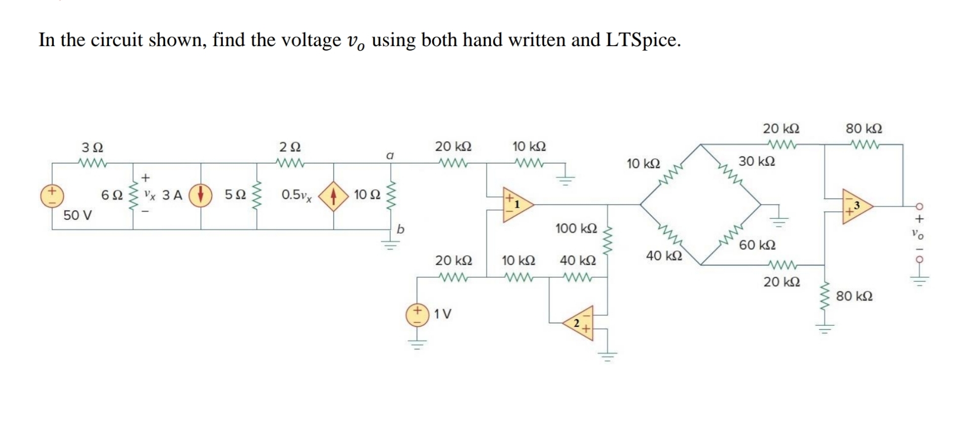 Solved In the circuit shown, find the voltage vo | Chegg.com