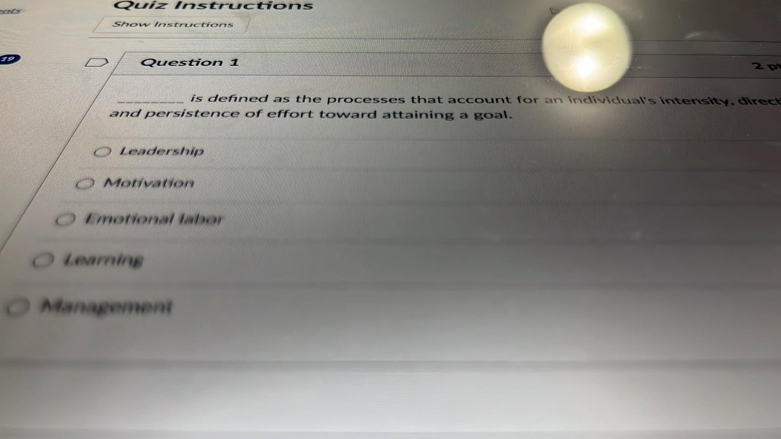 Solved show InstructionsQuestion 1is defined as the | Chegg.com