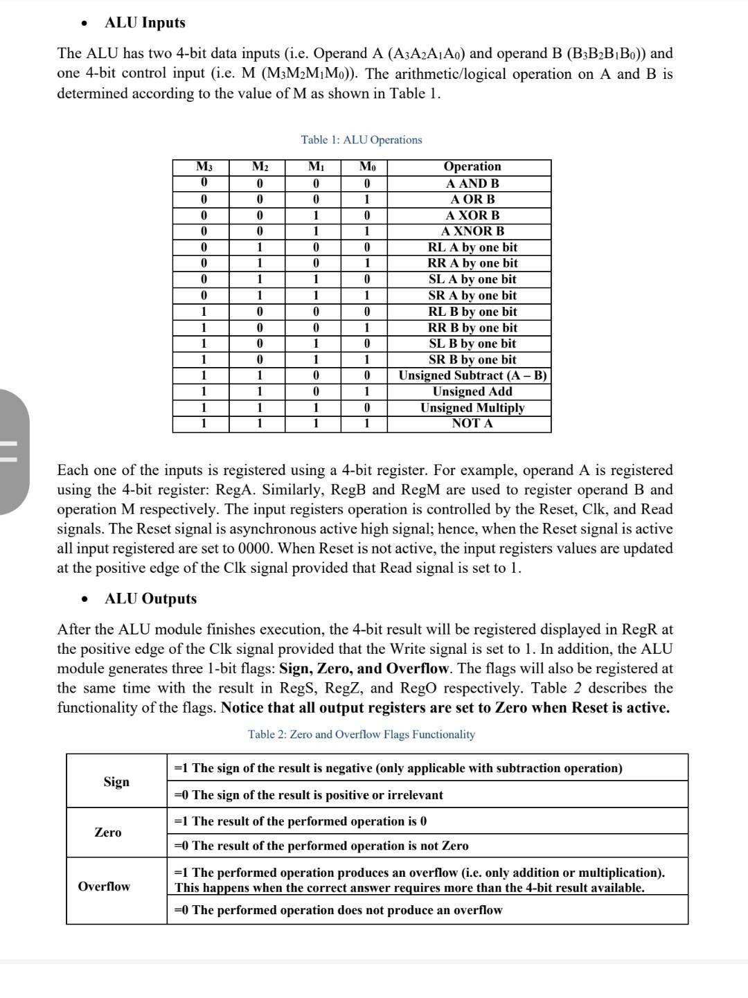 Solved The purpose of this project is to design a 4-bit | Chegg.com