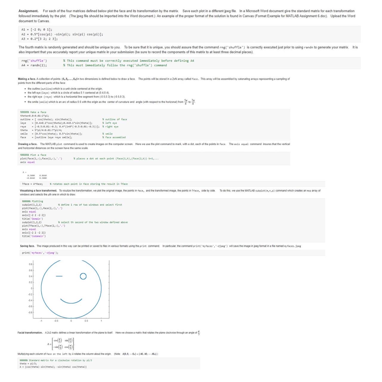 Solved For MATLAB, Please show how to do each matrix along | Chegg.com