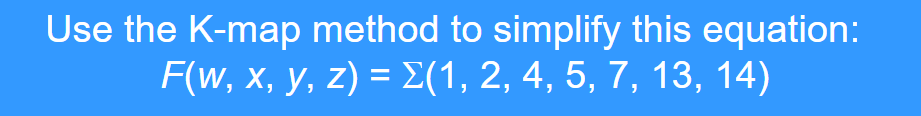 Solved Use the K-map method to simplify this | Chegg.com