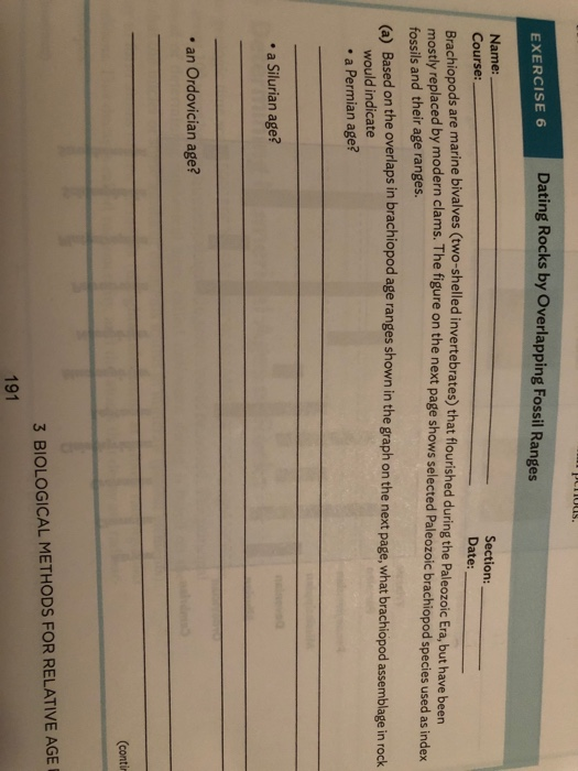 Solved TLppig Fossil Ranges (continued) Name: Section Date: | Chegg.com