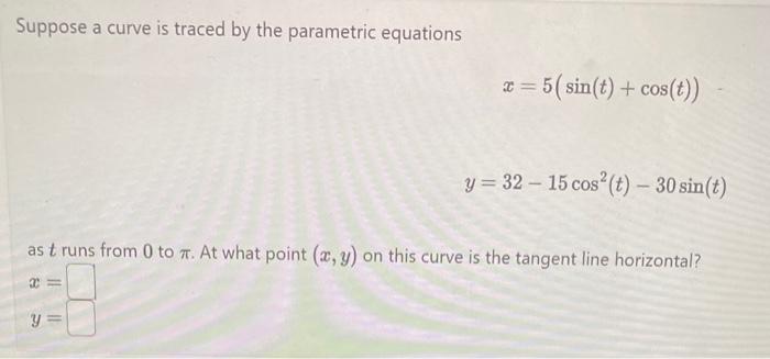 Solved Suppose a curve is traced by the parametric equations | Chegg.com
