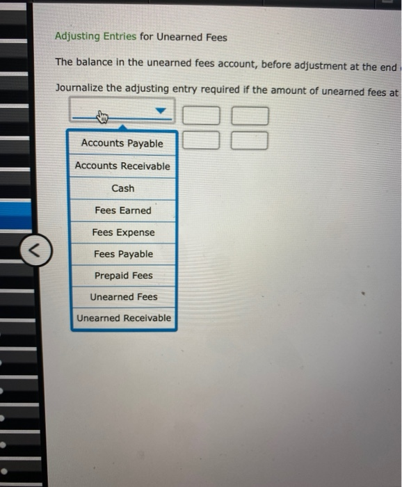 Solved The balance in the unearned fees account, before | Chegg.com
