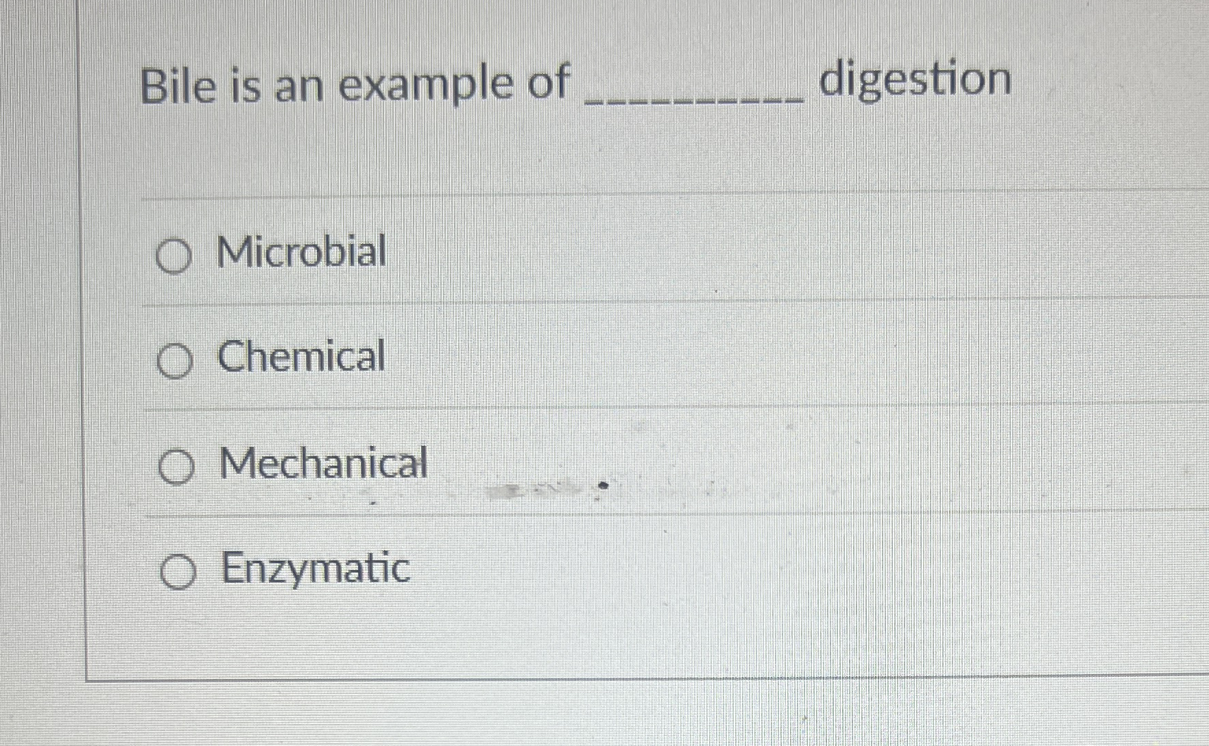 Solved Bile is an example of | Chegg.com