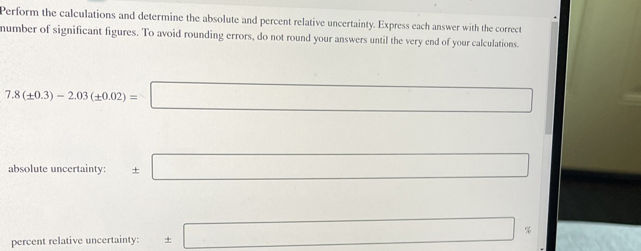 Solved Perform the calculations and determine the absolute | Chegg.com