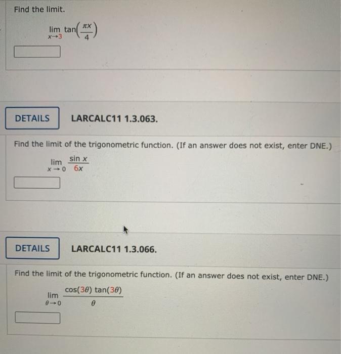 Solved Find the limit of the trigonometric function. RX lim | Chegg.com