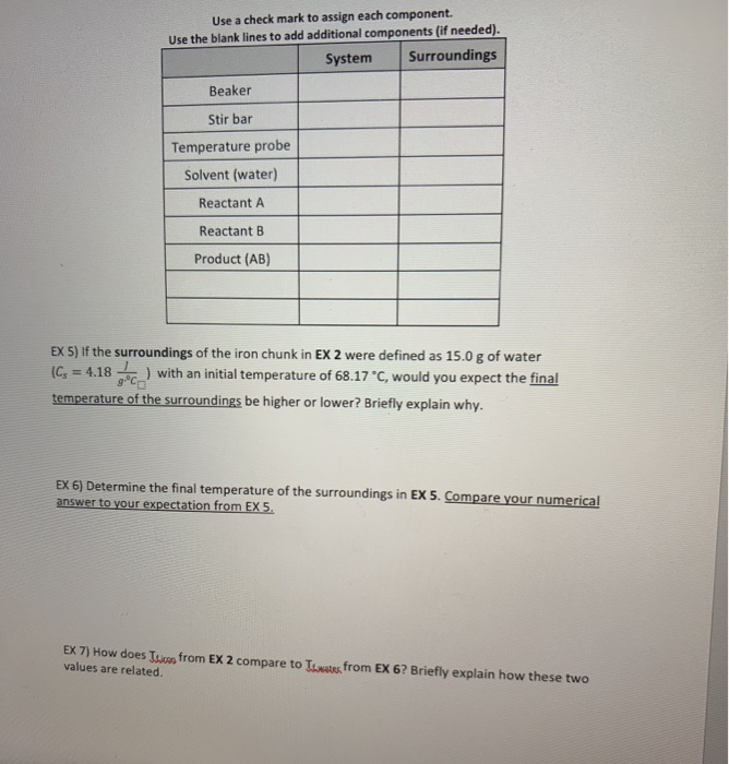 Solved Use a check mark to assign each component. Use the | Chegg.com