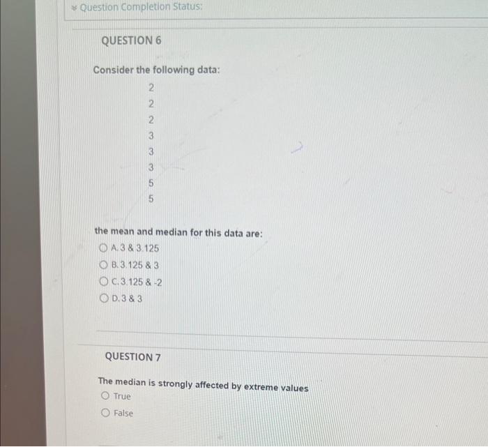 Solved Consider the following data: 22233355 the mean and | Chegg.com