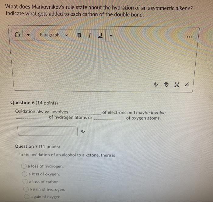Solved What does Markovnikov's rule state about the | Chegg.com