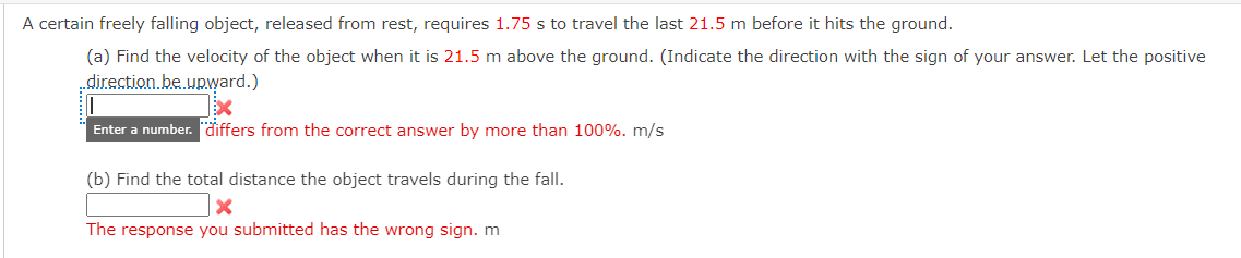 Solved A certain freely falling object, released from rest, | Chegg.com