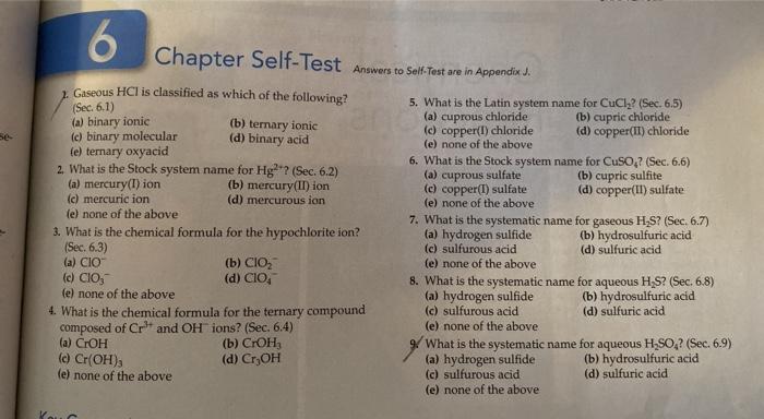 Solved 6 Chapter Self-Test Answers to Self-Test are in | Chegg.com