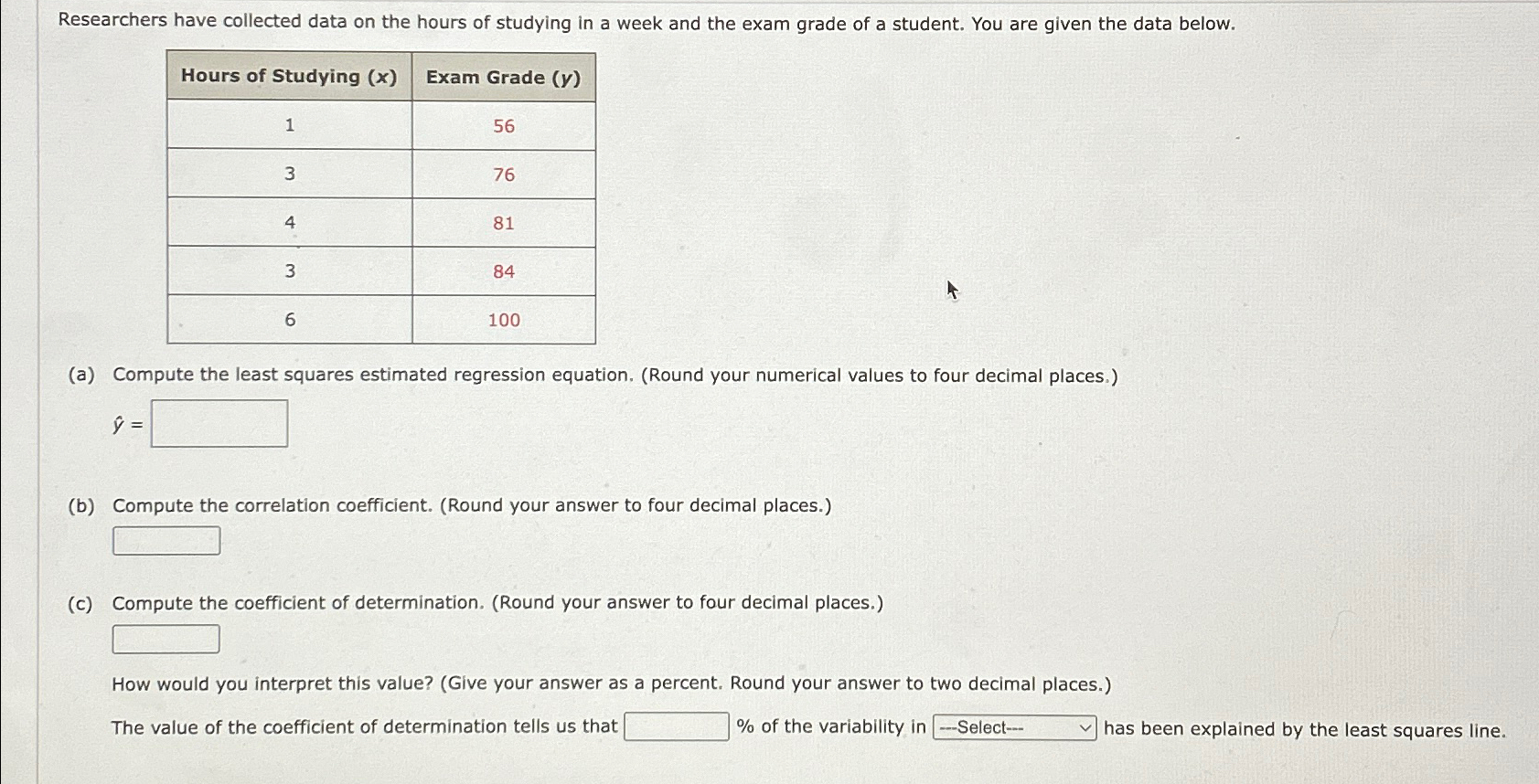 Solved Researchers have collected data on the hours of | Chegg.com