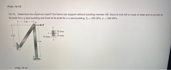 Solved Prob. 13-12 13-13. Determine the maximum load P the | Chegg.com