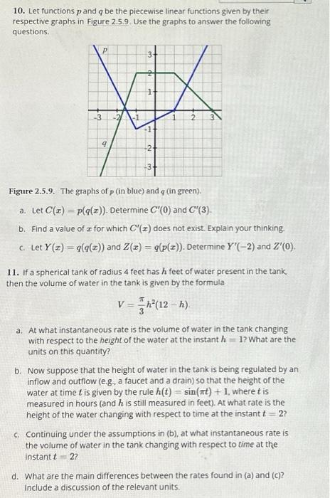 Solved 10. Let functions p and q be the piecewise linear | Chegg.com Solved 10. Let functions p and q be the piecewise linear | Chegg.com