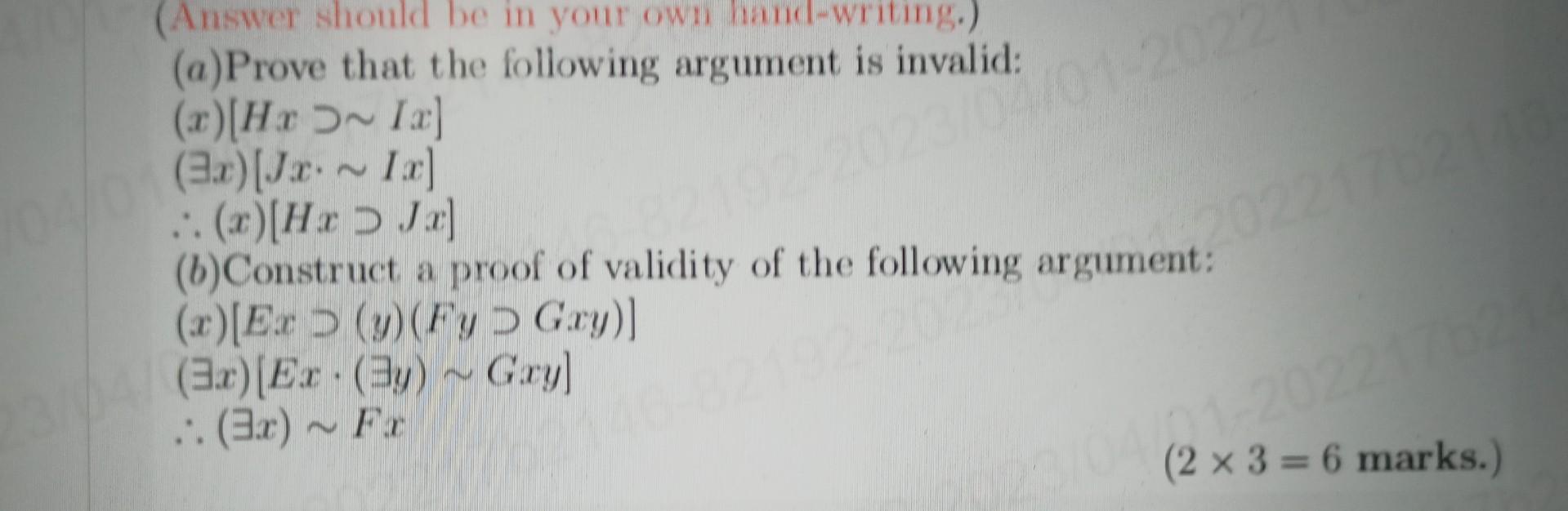 (Answer should be in your own hand-writing.) (a)Prove | Chegg.com