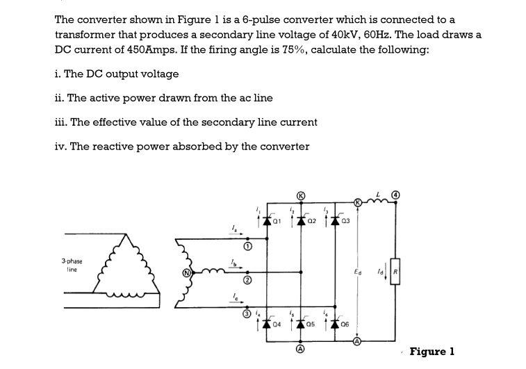 Solved The converter shown in Figure 1 is a 6-pulse | Chegg.com