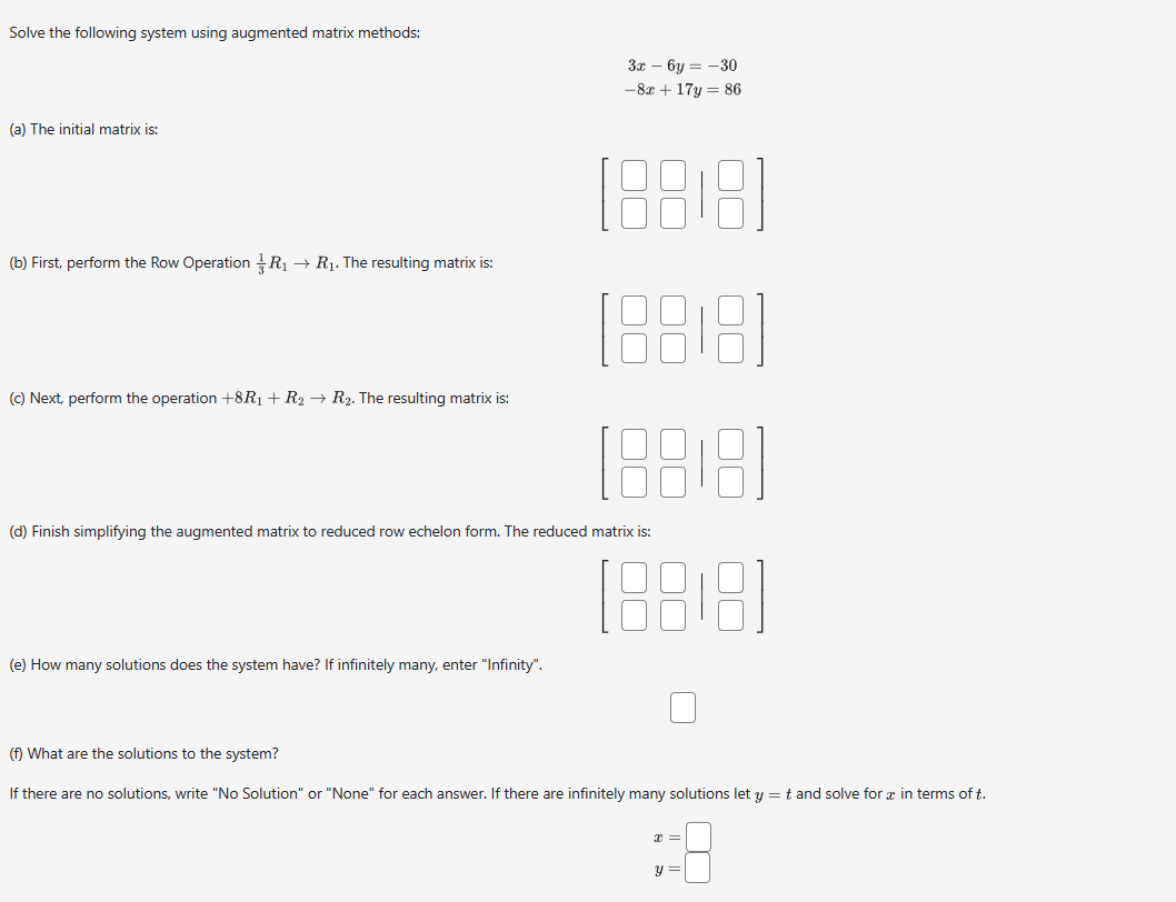 Solved Solve the following system using augmented matrix | Chegg.com