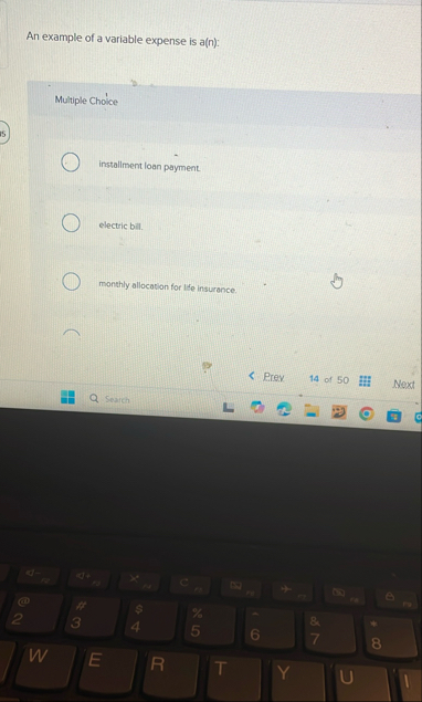 Solved An example of a variable expense is a(n):Multiple | Chegg.com