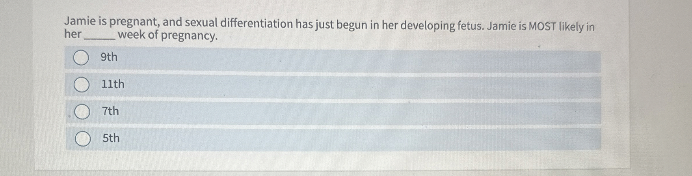 Solved Jamie is pregnant, and sexual differentiation has | Chegg.com