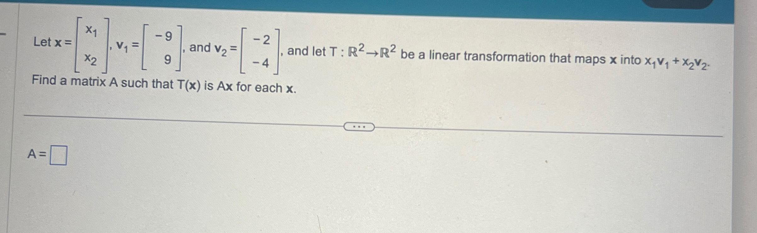 Solved 1(a). ﻿The given matrix determines a linear | Chegg.com