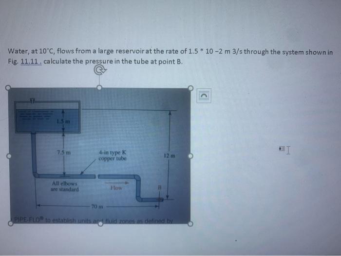 Solved Water, at 10°C, flows from a large reservoir at the | Chegg.com