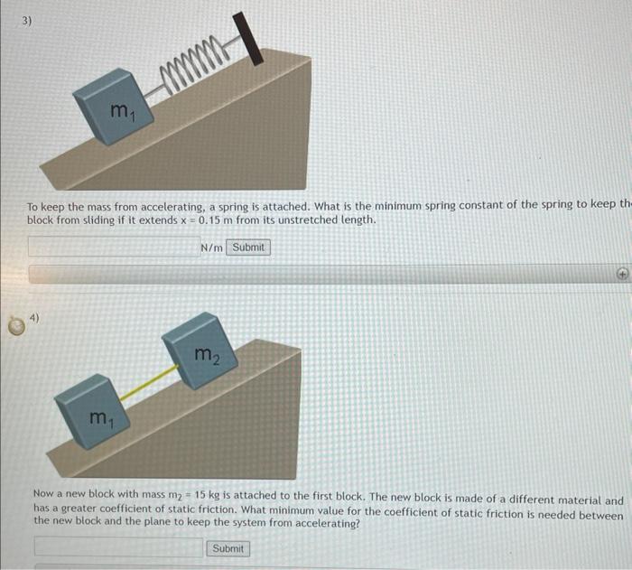 Solved A block with mass m1=8.9 kg is on an incline with an | Chegg.com