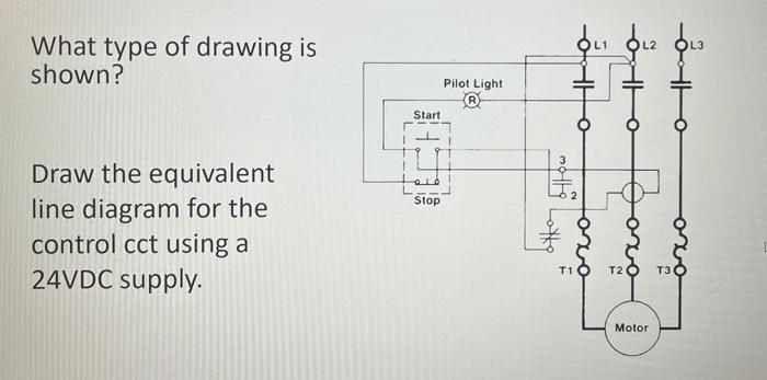 Solved What type of drawing is shown? Draw the equivalent | Chegg.com