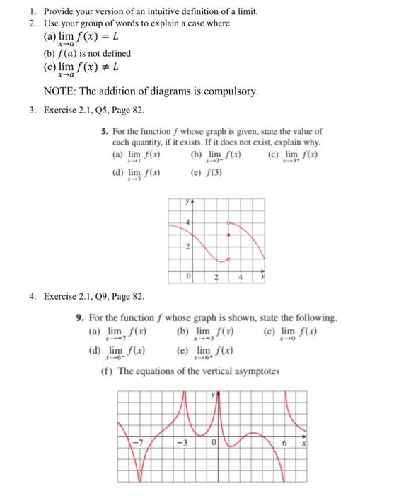 Solved 1. Provide your version of an intuitive definition of | Chegg.com
