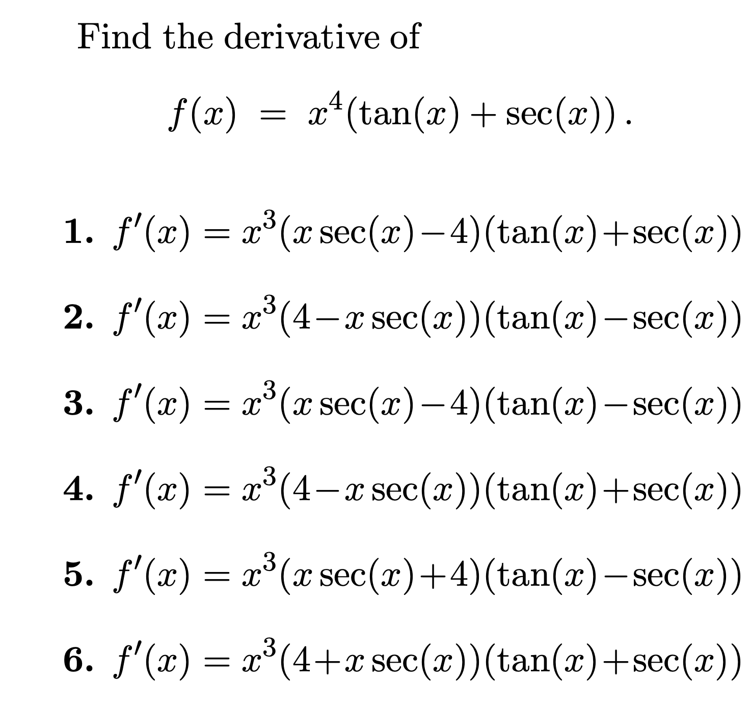 Solved Find the derivative | Chegg.com