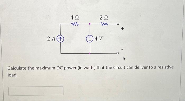 Solved Calculate the maximum DC power (in watts) that the | Chegg.com