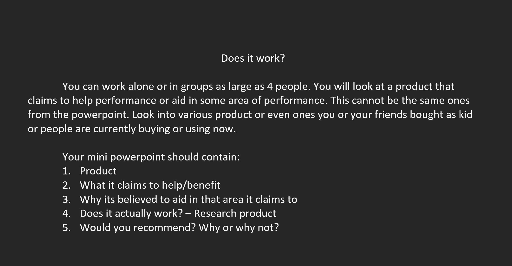 Solved Does it work?You can work alone or in groups as large | Chegg.com