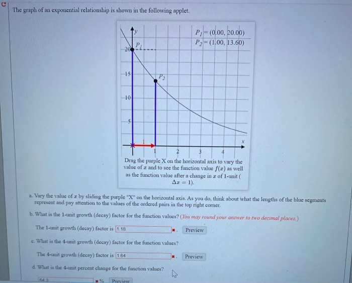 Solved The Graph Of An Exponential Relationship Is Shown In Chegg