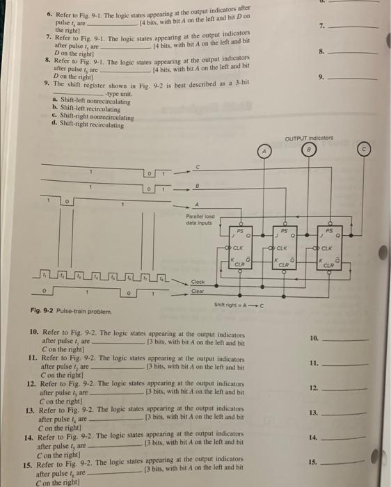 Solved Shift Registers TEST: SHIFT REGISTERS Answer the | Chegg.com