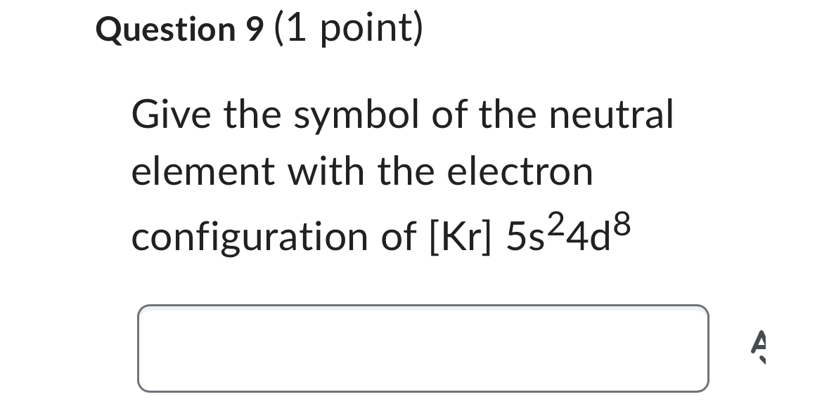 Solved Question 9 (1 ﻿point)Give the symbol of the neutral | Chegg.com