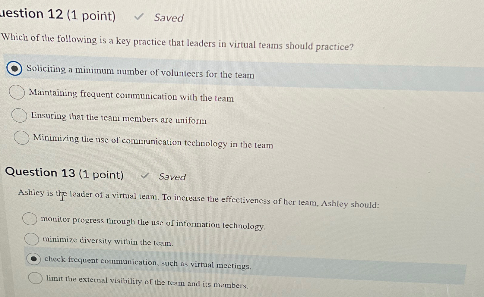 Solved uestion 12 (1 ﻿point)SavedWhich of the following is a | Chegg.com
