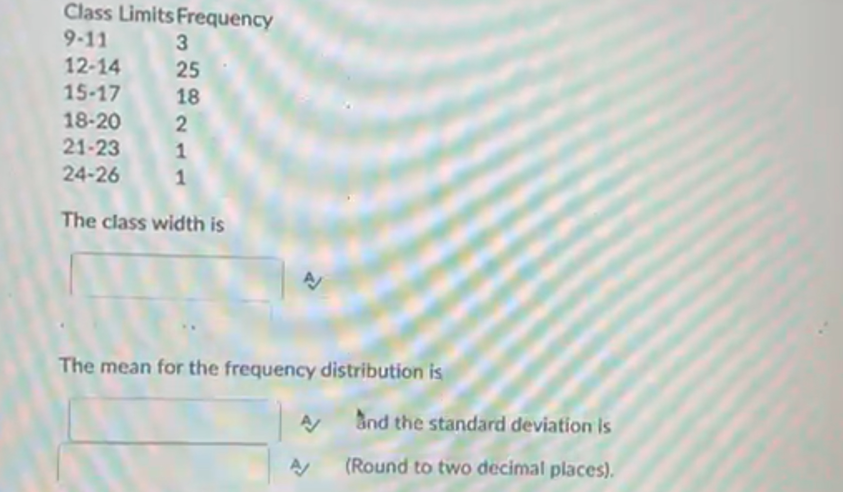 Solved Class Limits | Chegg.com