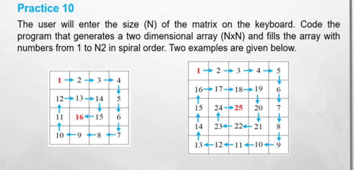 Solved Practice 10Using C language.The user will enter the | Chegg.com