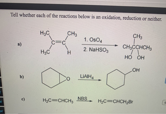 Solved Tell whether each of the reactions below is an | Chegg.com