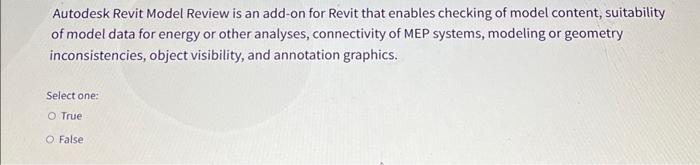 Solved Autodesk Revit Model Review is an add-on for Revit | Chegg.com