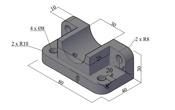 Draw the isometric 3D image below. (using AutoCAD | Chegg.com