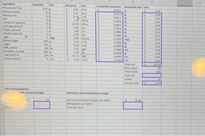 Solved how to to find pricing factors true price and selling | Chegg.com