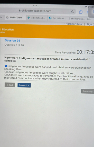 Solved 68%childcare.basecorp.comStaff - | Chegg.com