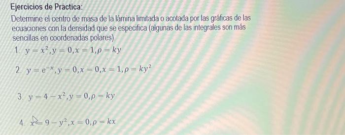 Solved Ejercicios de Practica: Determine el centro de masa | Chegg.com